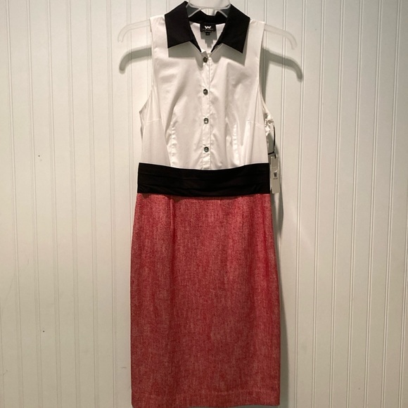 W by Worth | Dresses | Nwt W By Worth Lacquer Red And White Colorblock ...